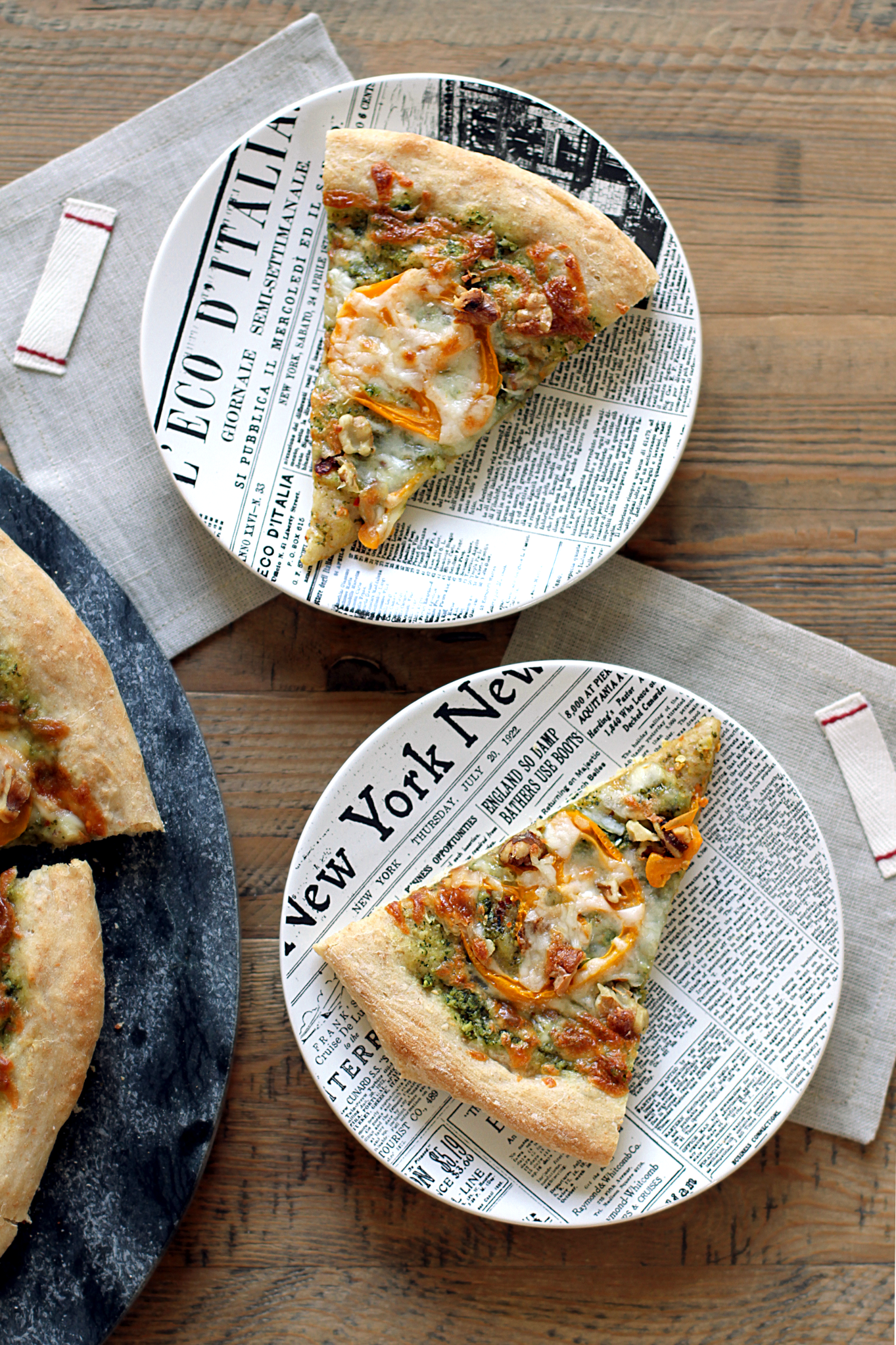 Cilantro Pesto Pizza with Heirloom Tomatoes - Two of a Kind