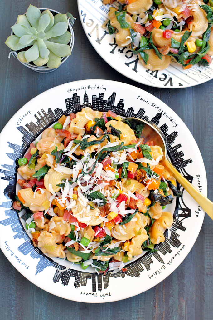 Pasta with Rainbow Chard and Bacon - Two of a Kind