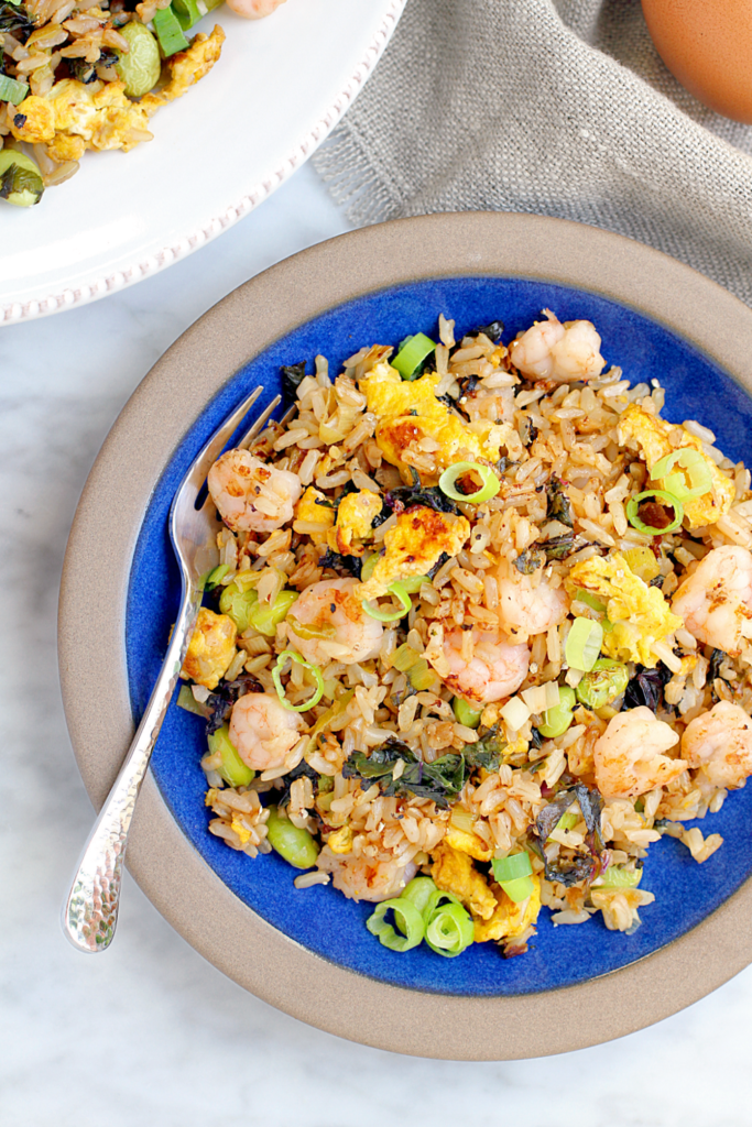 Shrimp Fried Rice with Red Kale - Two of a Kind