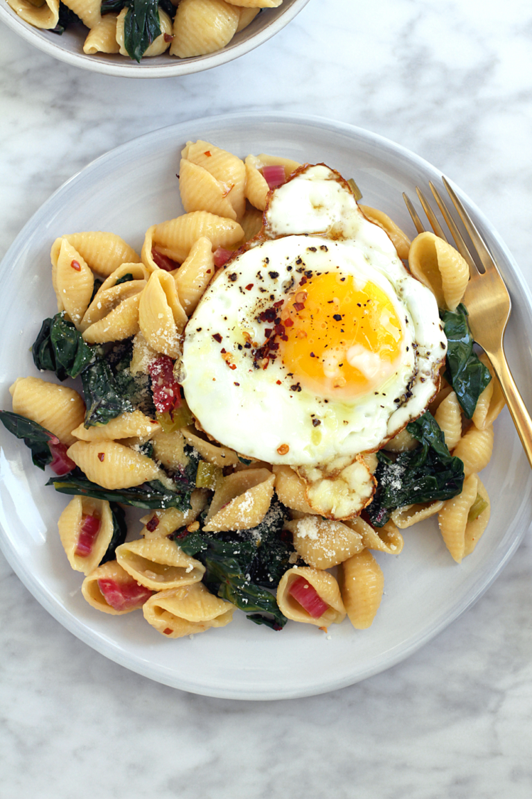 Lemony Pasta with Rainbow Chard and Parmesan Cheese - Two of a Kind